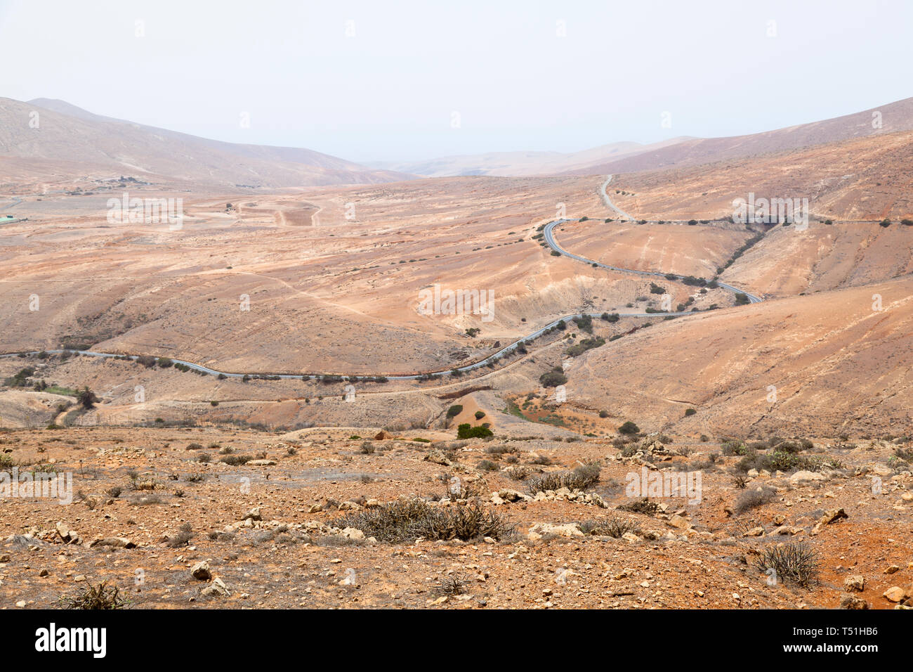 View from the Mirador Morro Velosa during a Sahara sandstorm ...