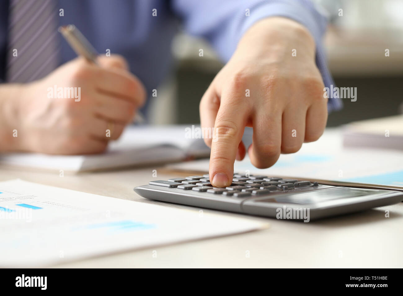 Accountant Manager do Bookkeeping Calculate Budget Stock Photo - Alamy