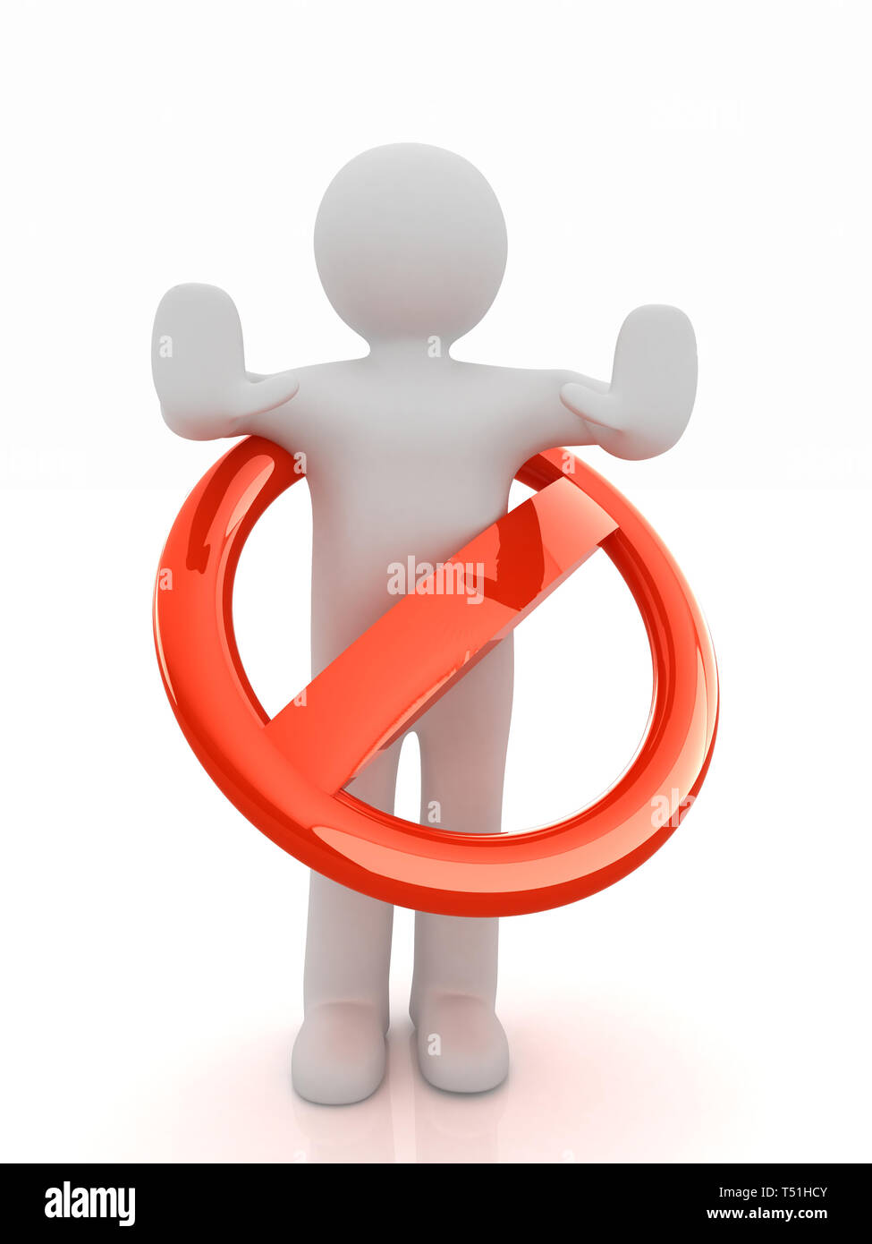 3d person and stop sign Stock Photo - Alamy