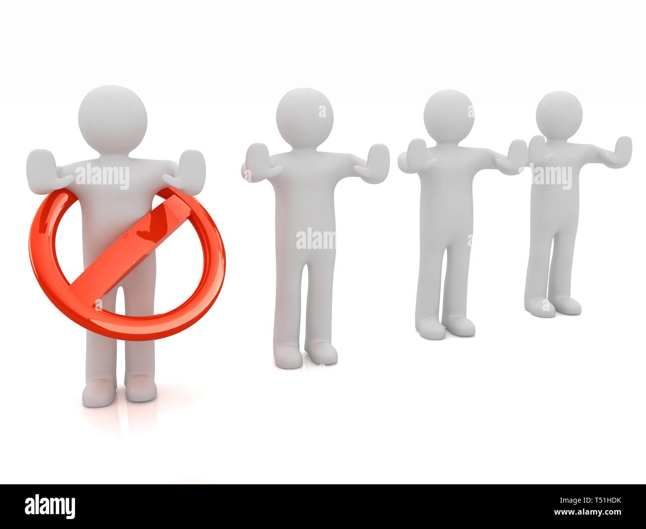 3d persons and stop sign Stock Photo - Alamy