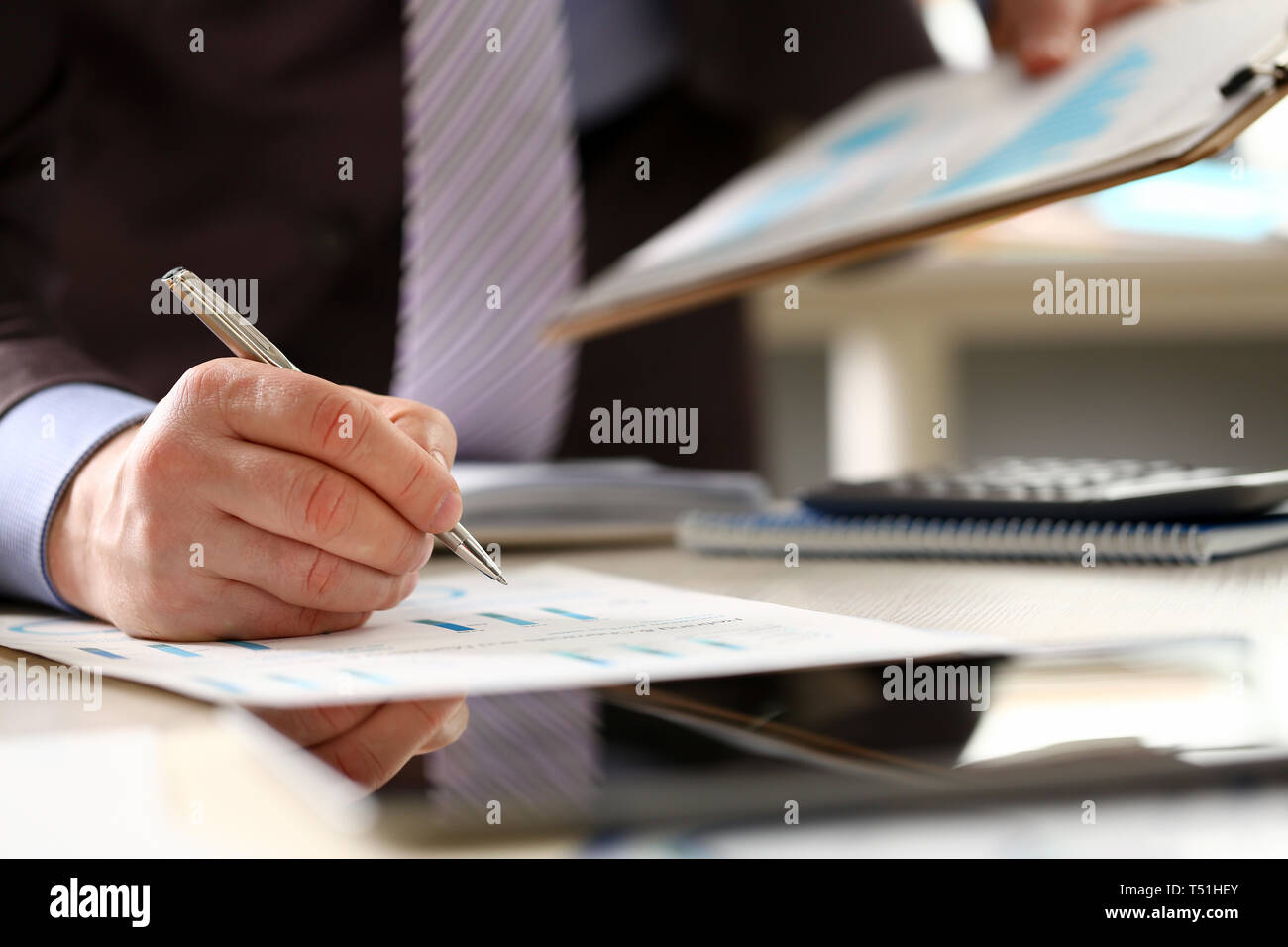 Financial Bank Consultant Accounting Annual Budget Stock Photo - Alamy