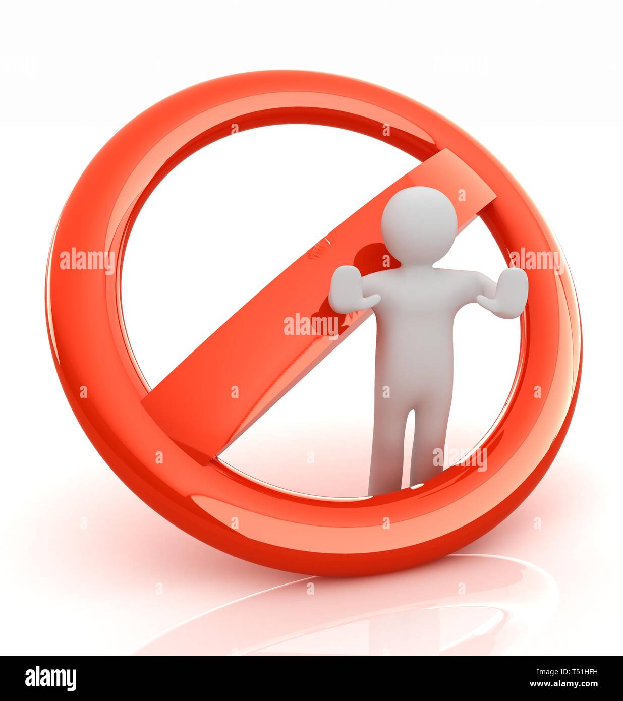 3d person and stop sign Stock Photo - Alamy