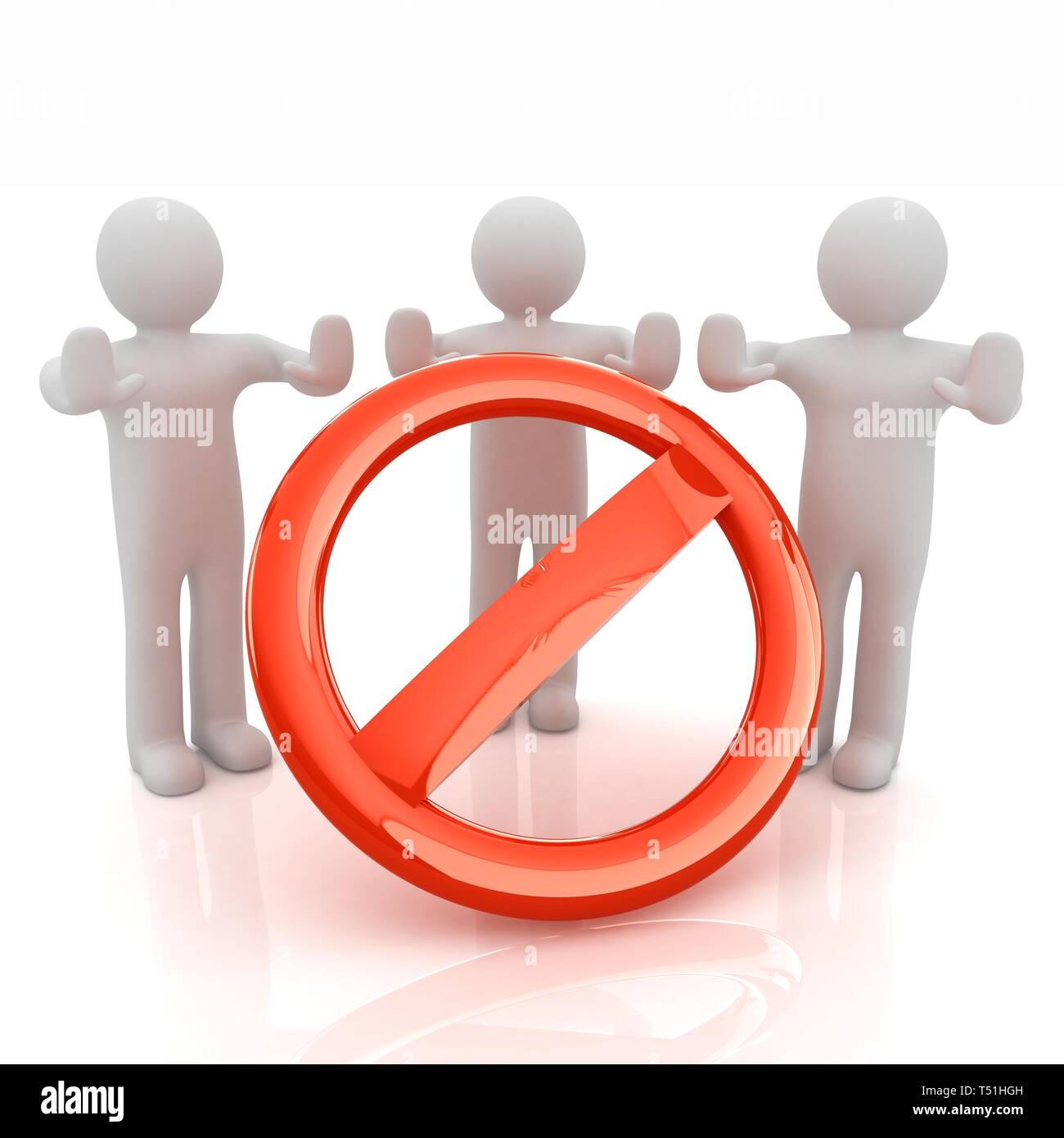 3d persons and stop sign Stock Photo - Alamy