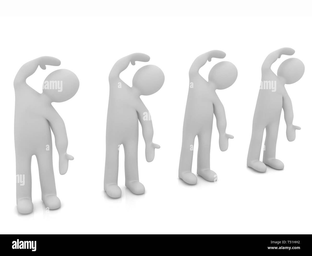 3d mans isolated on white. Series: morning exercises - flexibility ...