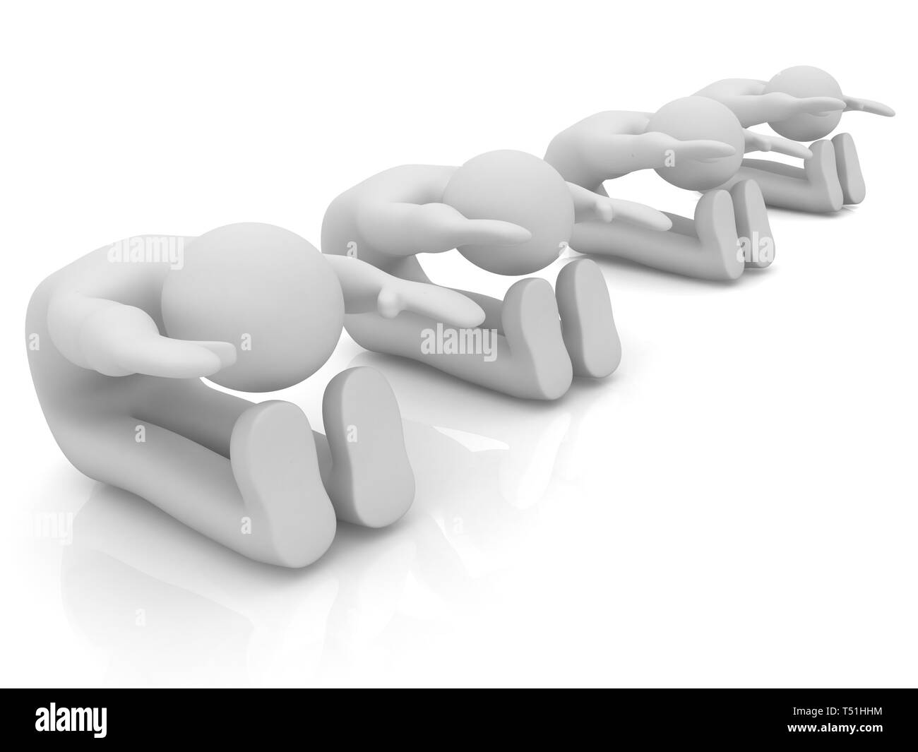 3d mans isolated on white. Series: morning exercises - flexibility ...