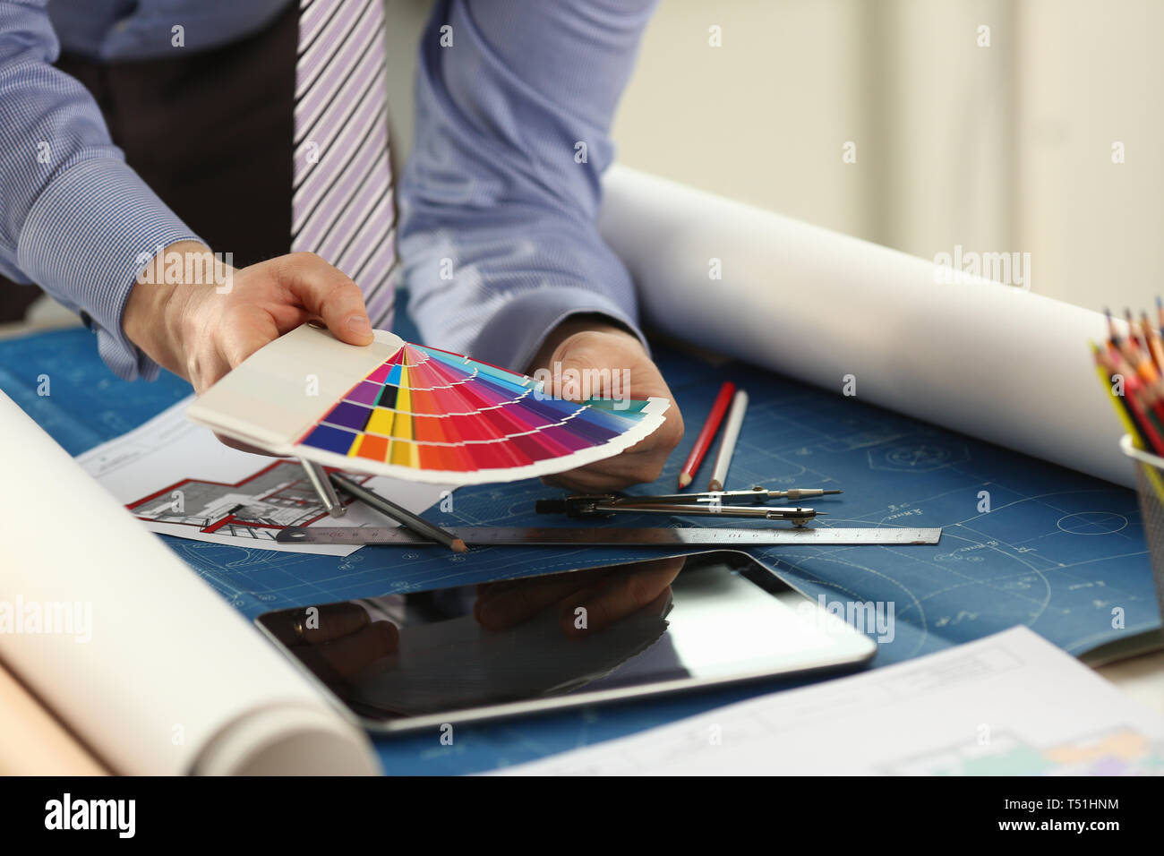 Architect Sample Selection Interior Design Concept Stock Photo - Alamy