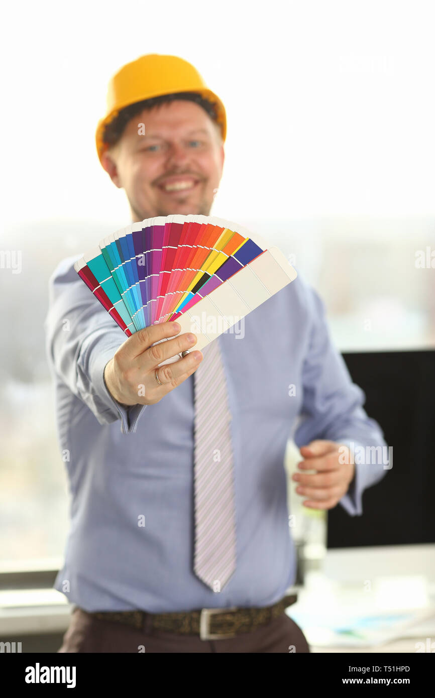 Architector Standing with Color Bands Samples Stock Photo - Alamy