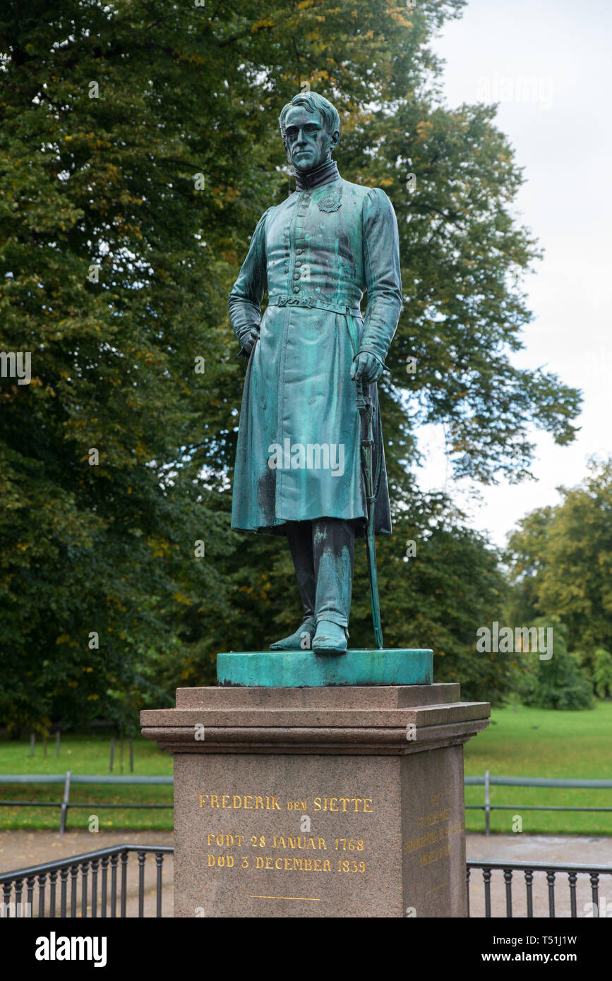 Statue of Frederick VI King of Denmark (1808-1839) and King of Norway ...