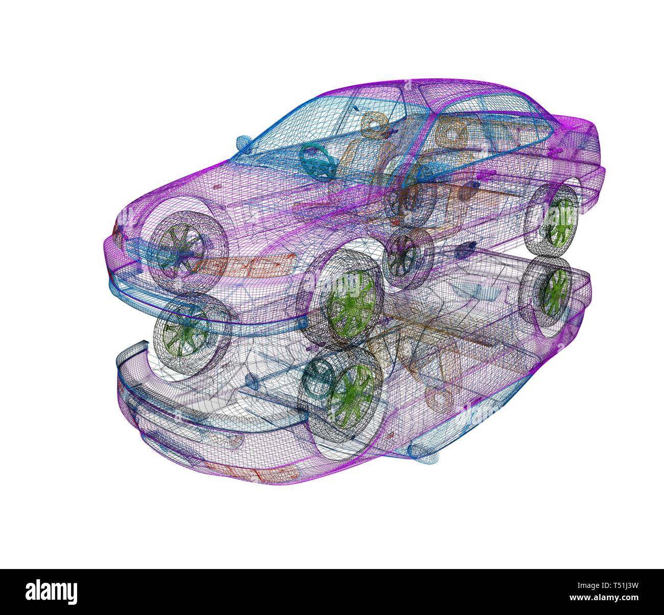 Model cars. 3d render Stock Photo - Alamy