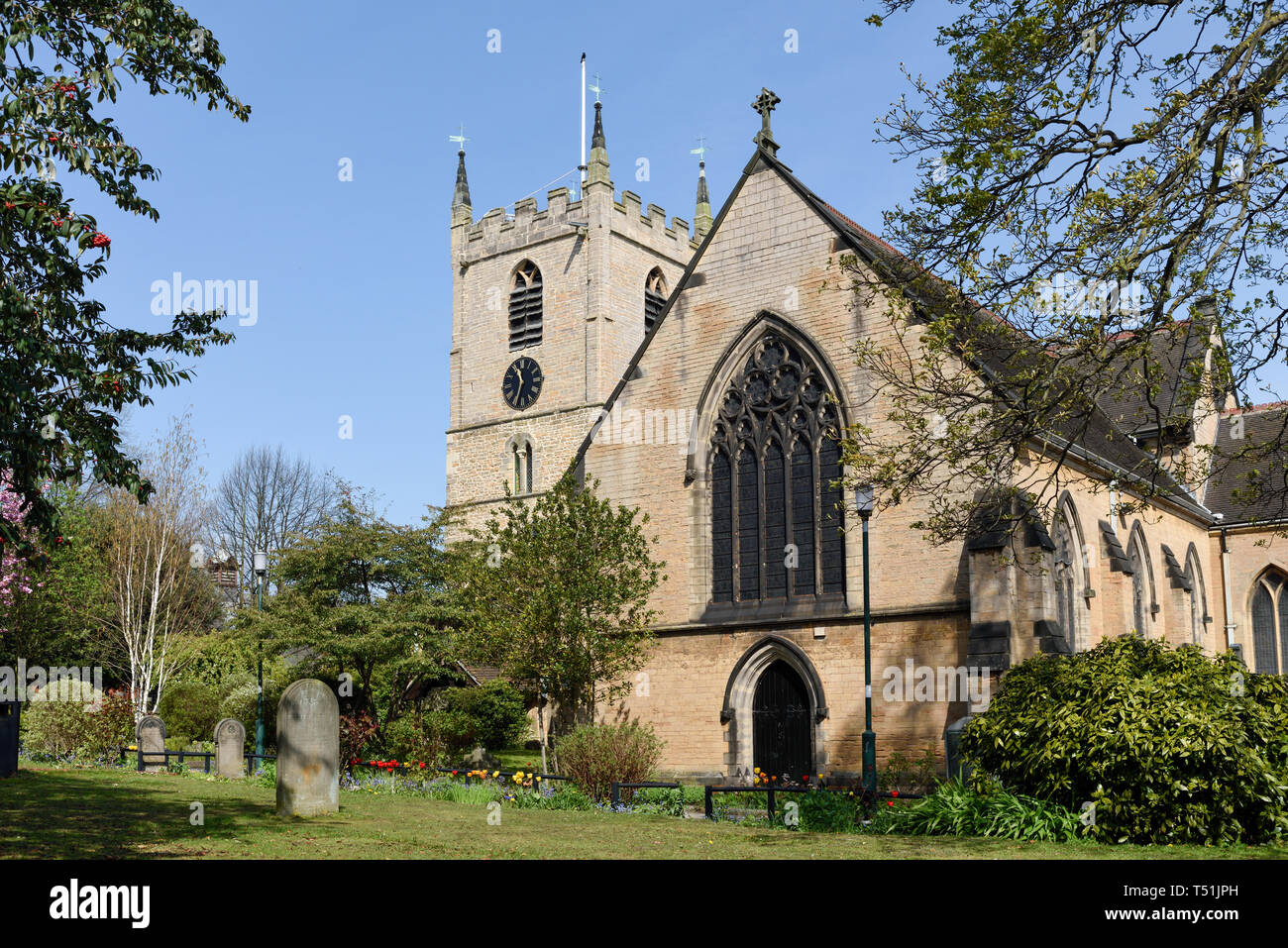 St mary magdalene church hucknall nottinghamshire hi-res stock ...