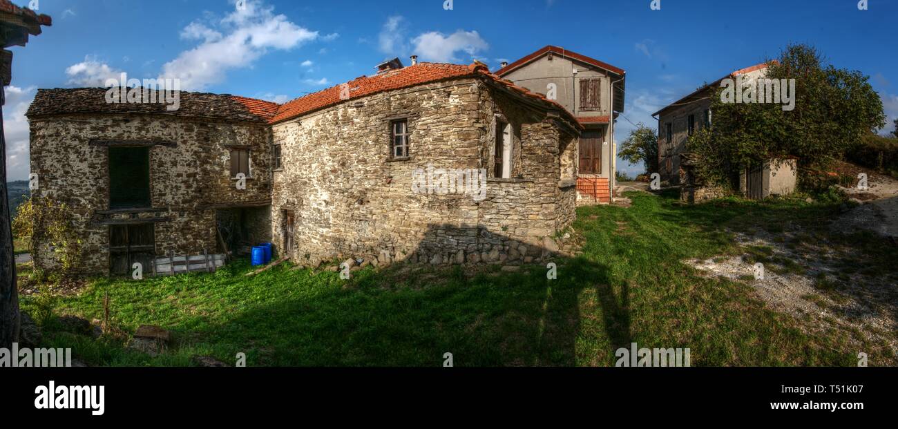 Stone farm building in Dego, Liguria Stock Photo - Alamy