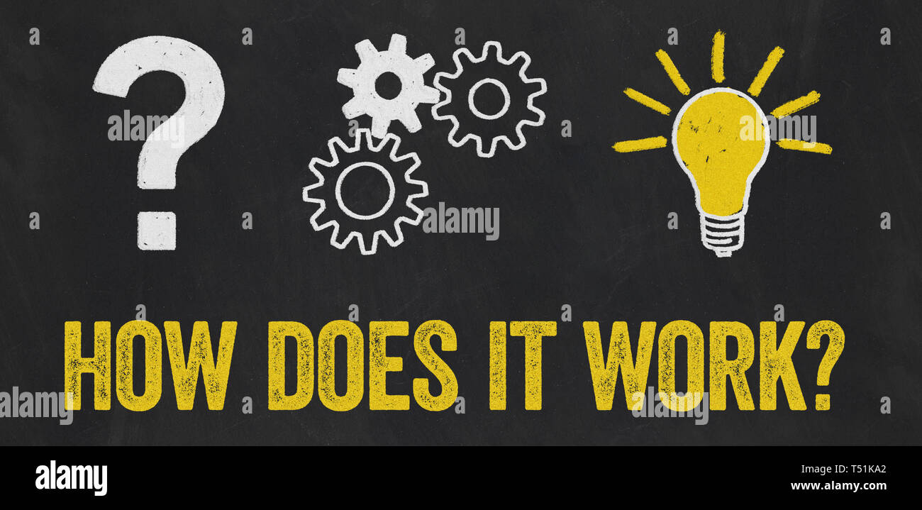 Question Mark, Gears, Light Bulb Concept - How does it work Stock Photo ...