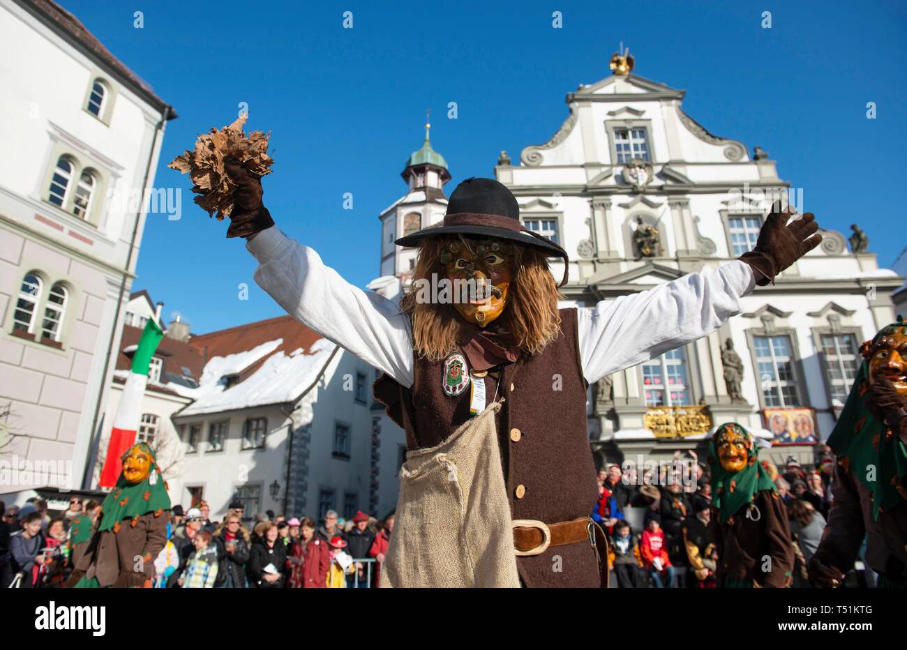Traditional Swabian-Alemannic Fastnacht, Narrensprung carnival parade ...