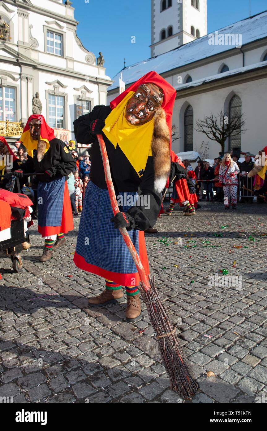 Traditional Swabian-Alemannic Fastnacht, Narrensprung carnival parade ...