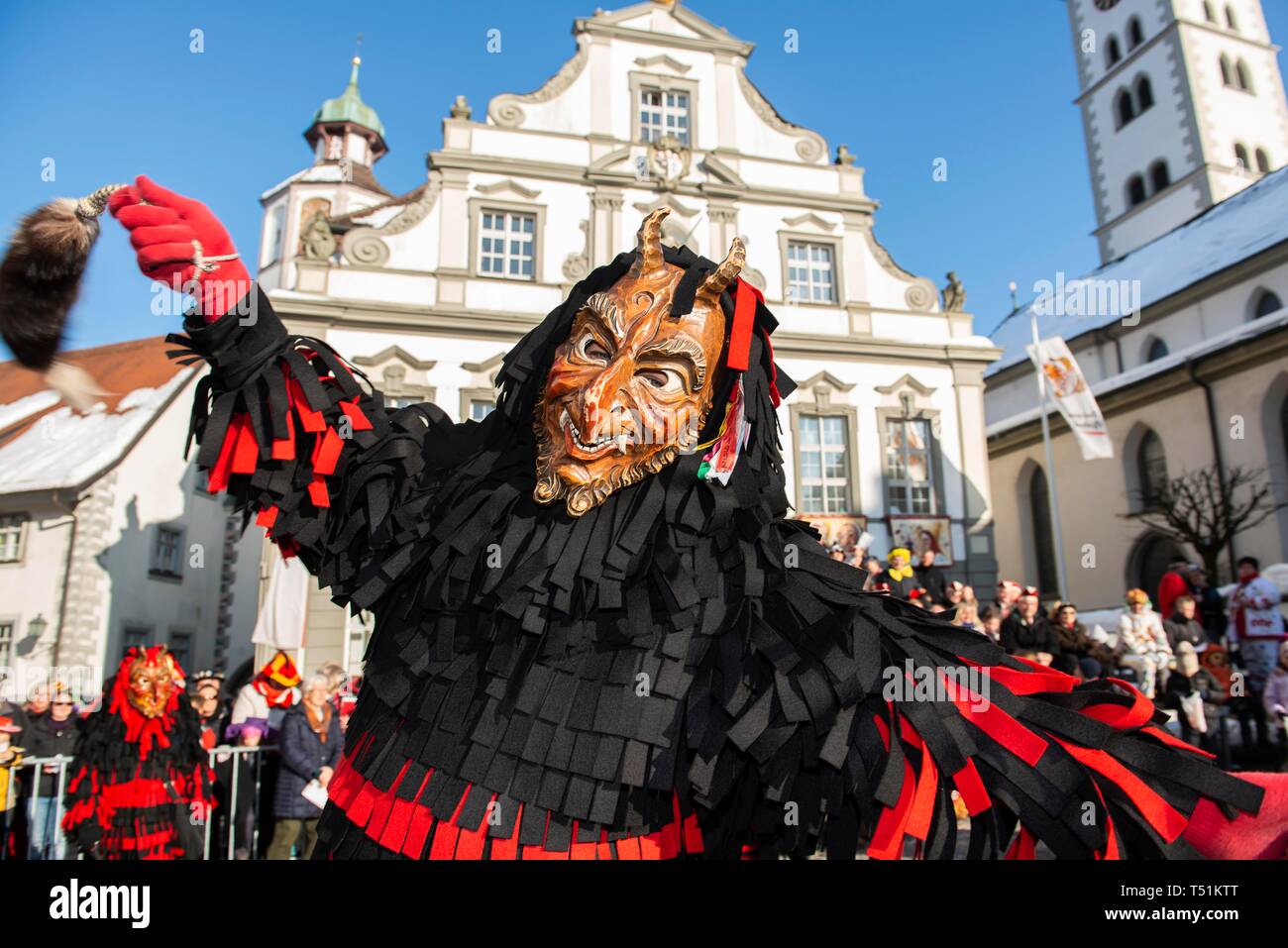 Traditional Swabian-Alemannic Fastnacht, Narrensprung carnival parade ...