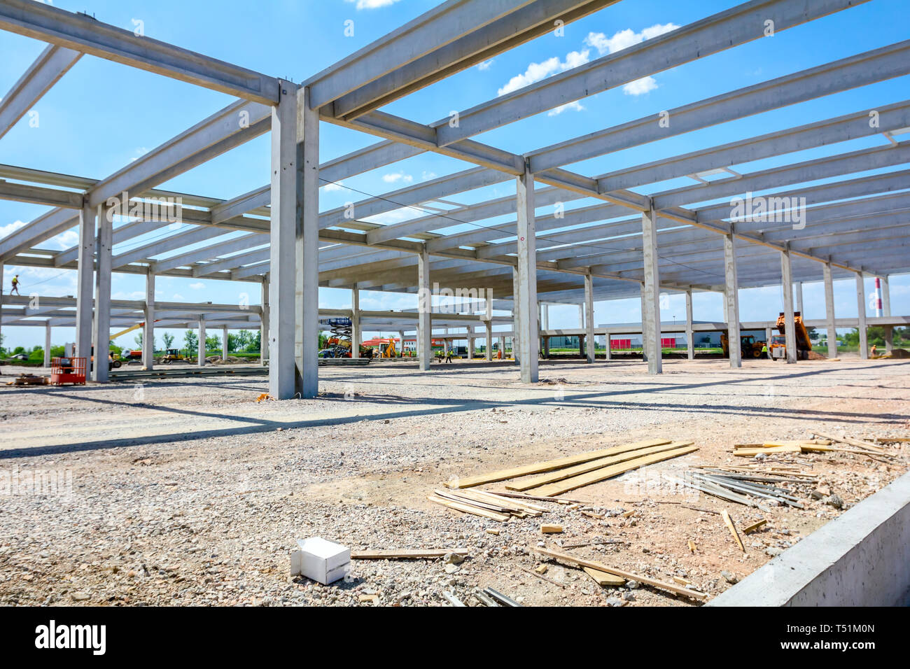 Landscape transform into industrial area, unfinished edifice, under ...