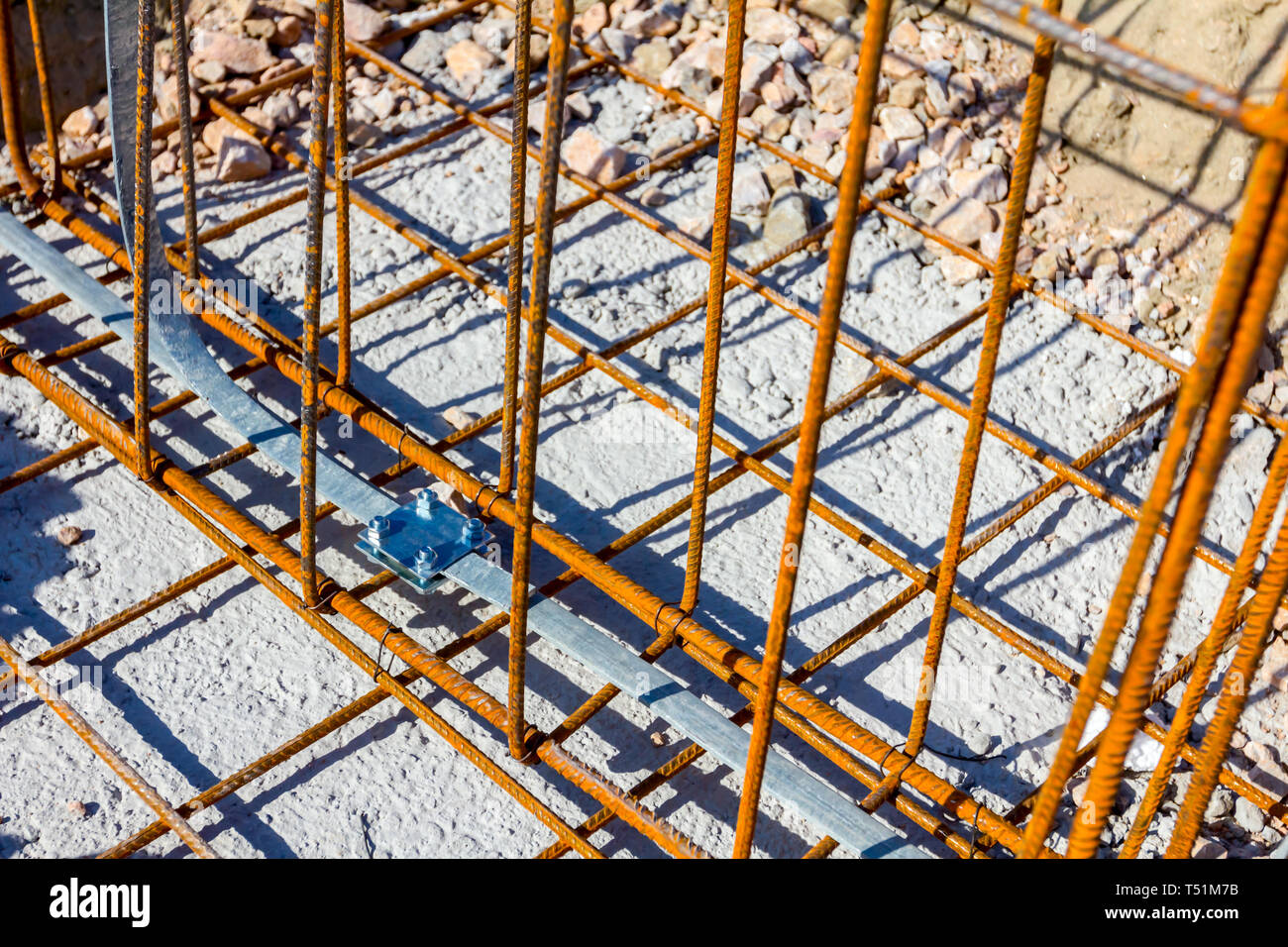 Under construction lightning conductor system as a part of basic metal ...