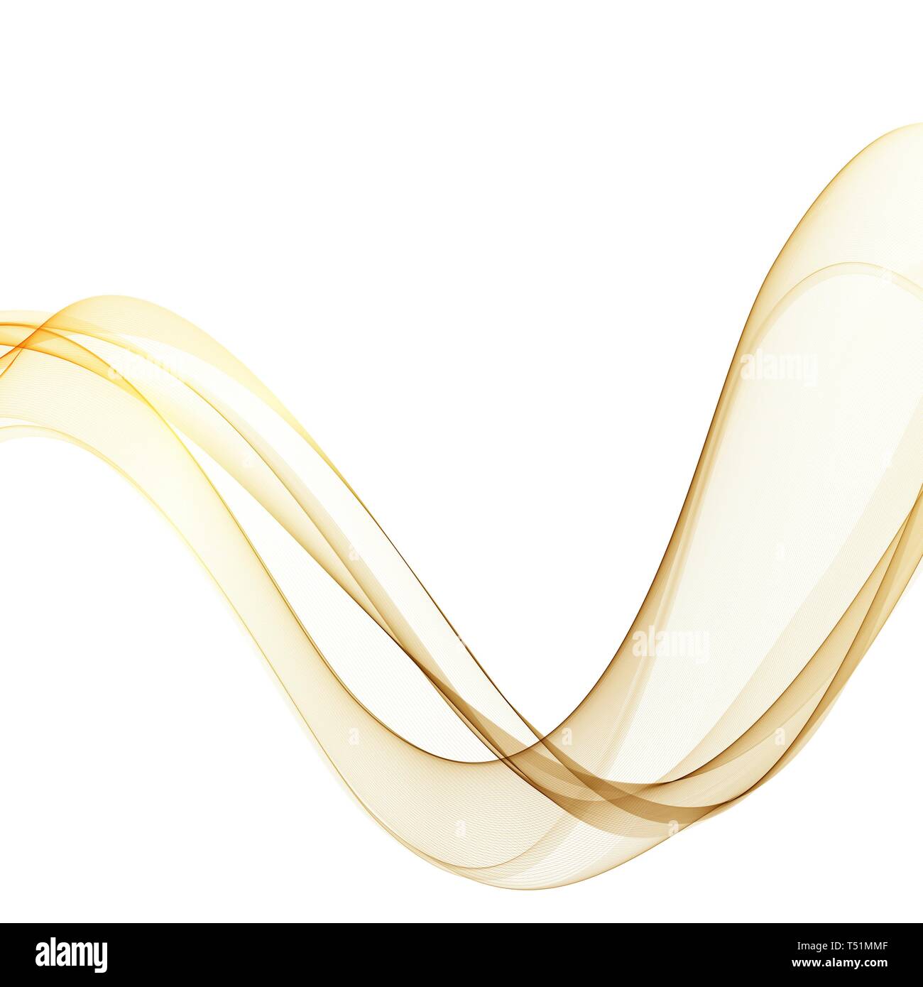 abstract bronze line with ginger wave with brown band isolated on white ...