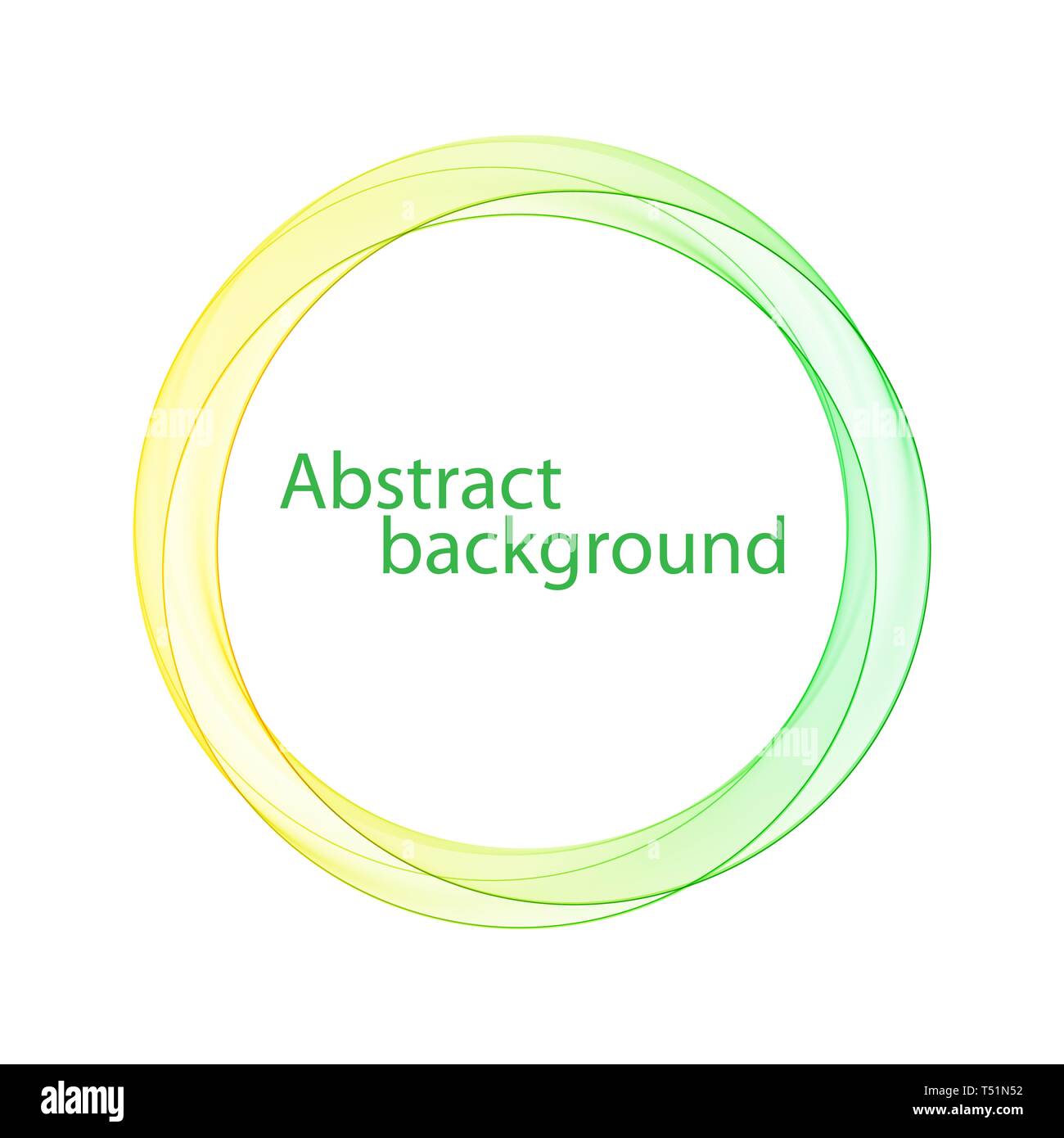 yellow and green waves in the shape of a circle. Abstract wavy ...