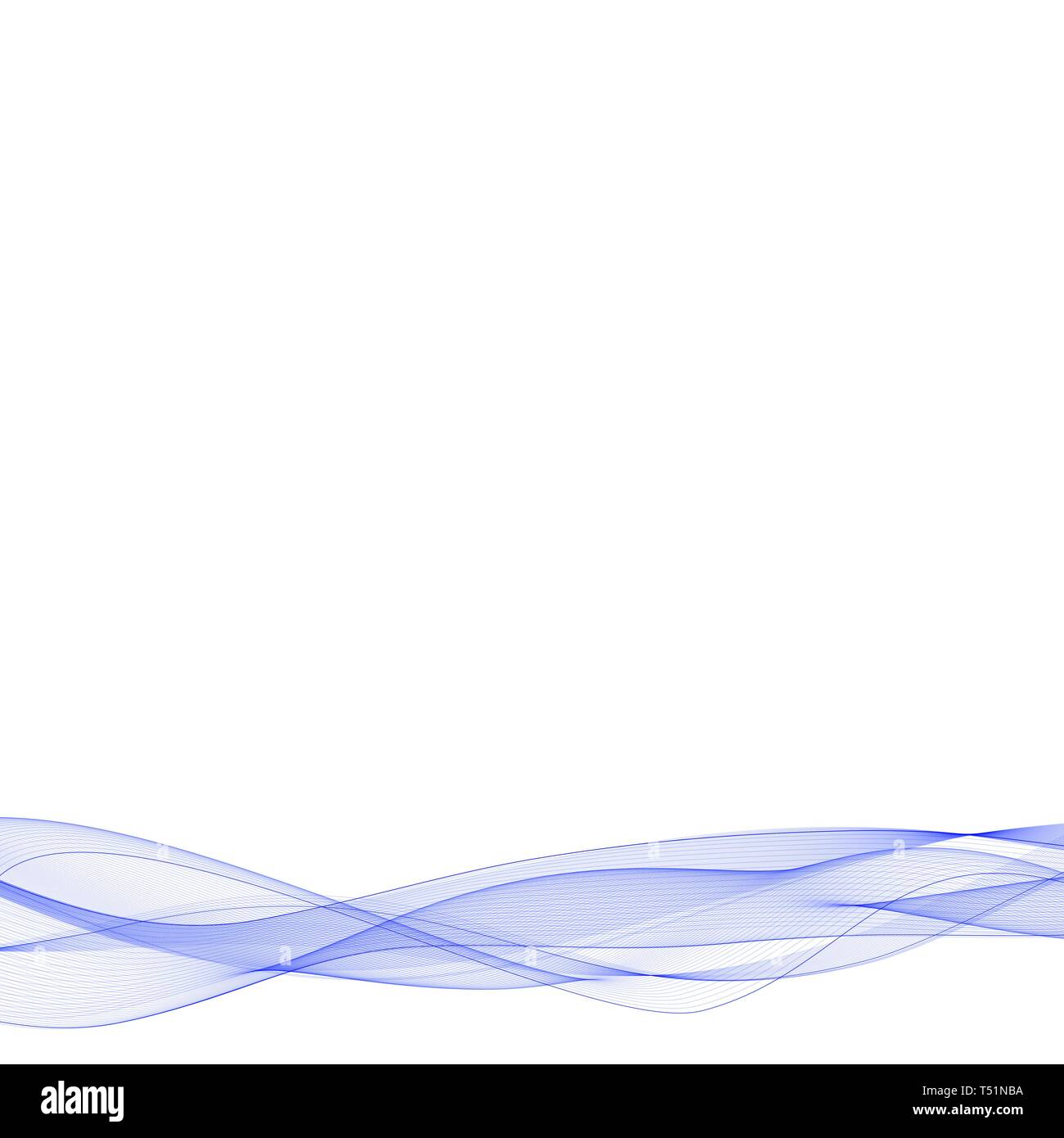 Abstract vector background, blue transparent waved lines for brochure ...