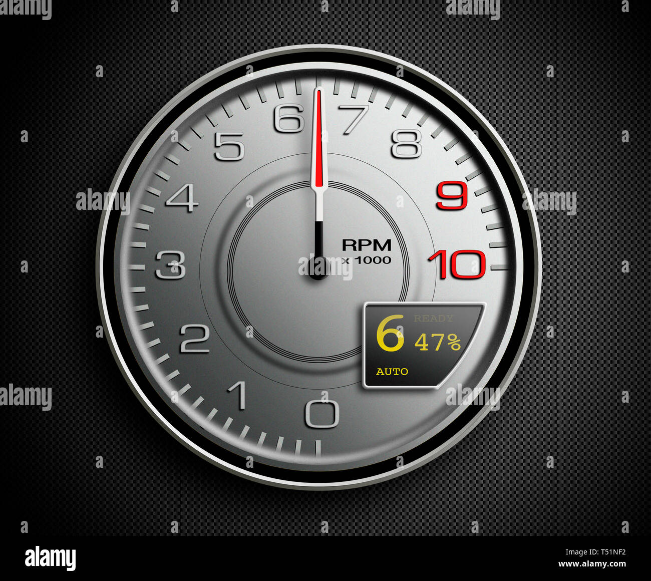 Tachometer from a sports car, illustration Stock Photo - Alamy