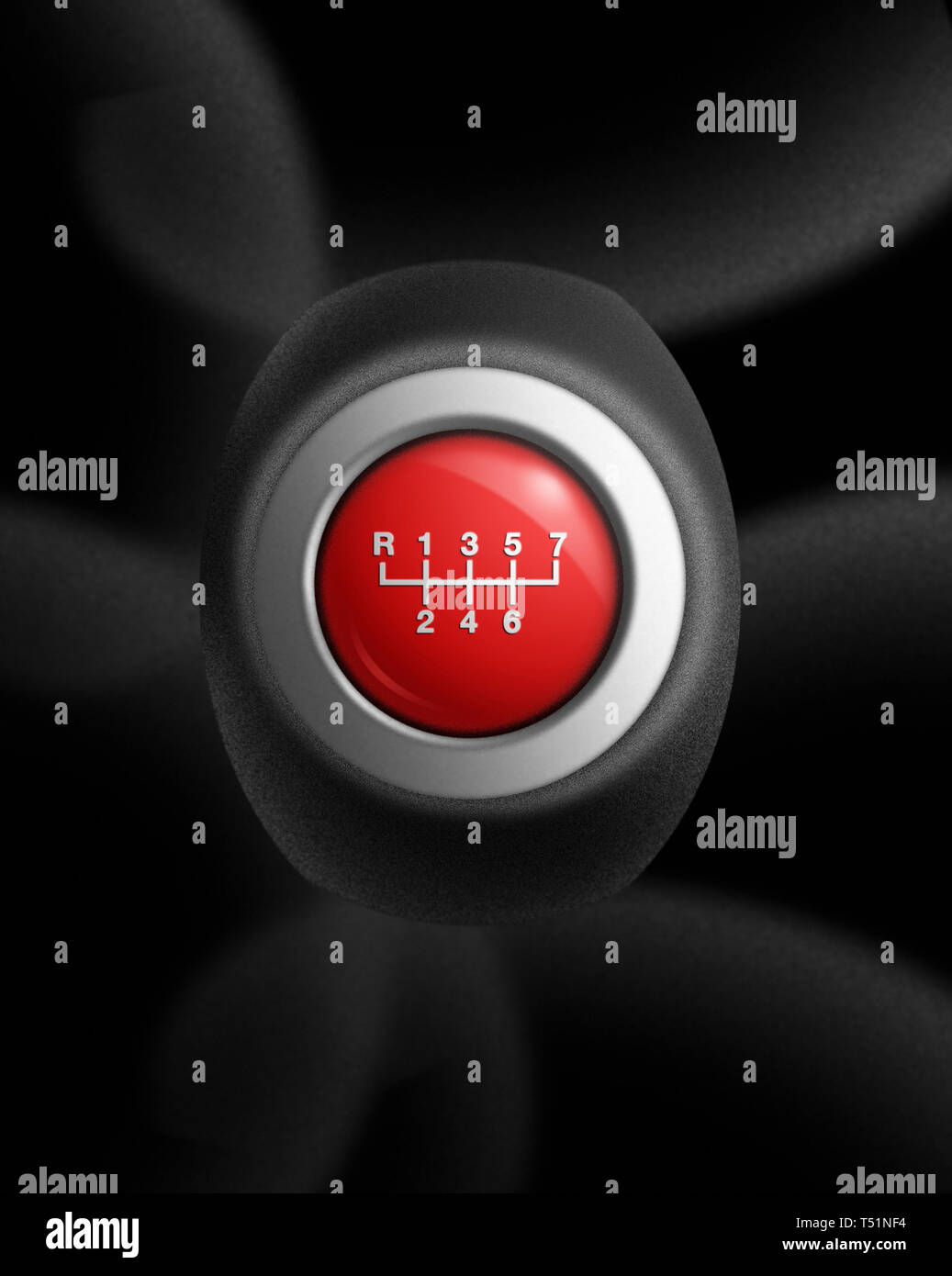 Seven speed gear stick, illustration Stock Photo - Alamy