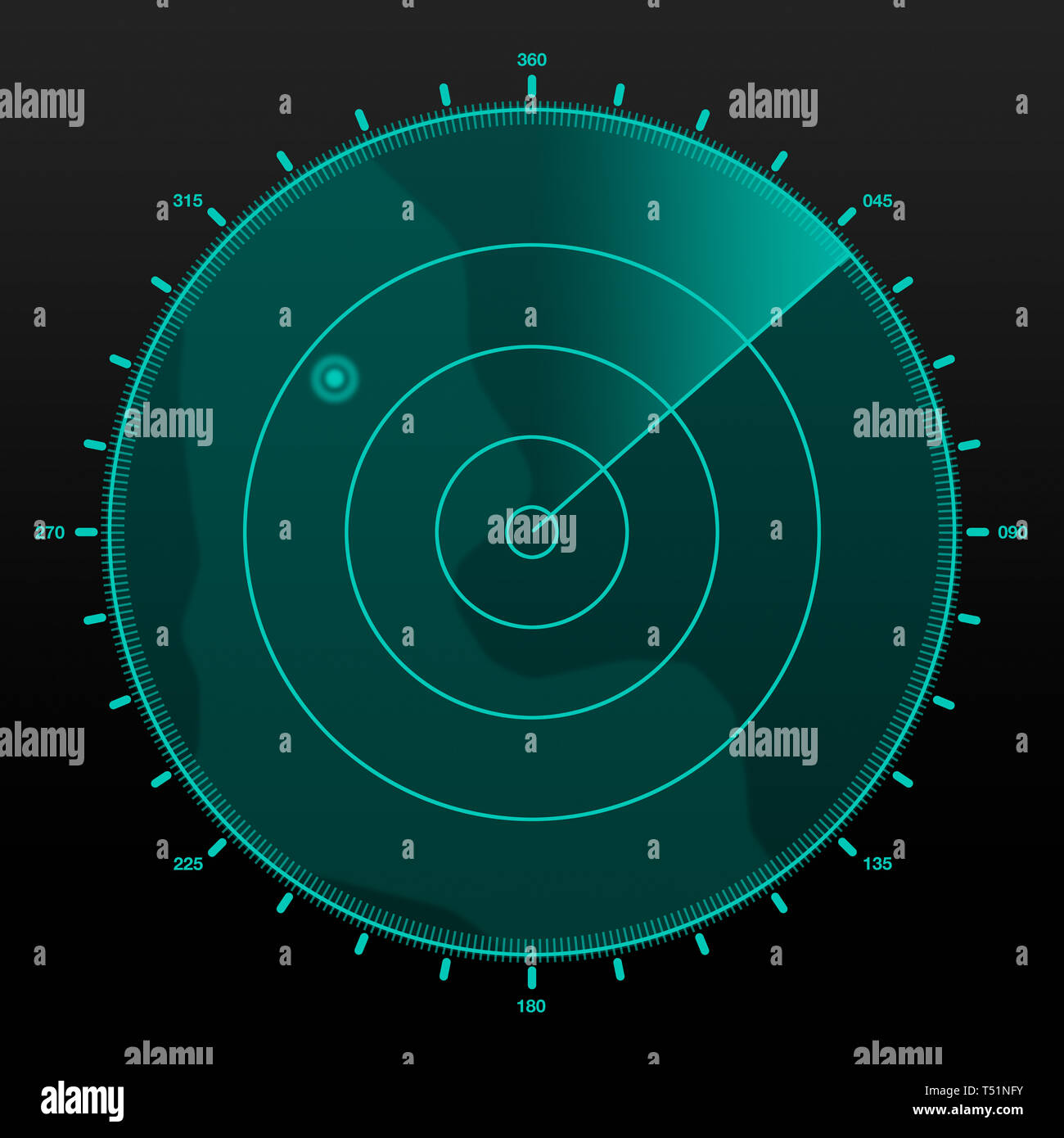 Green circular digital radar screen, illustration Stock Photo - Alamy