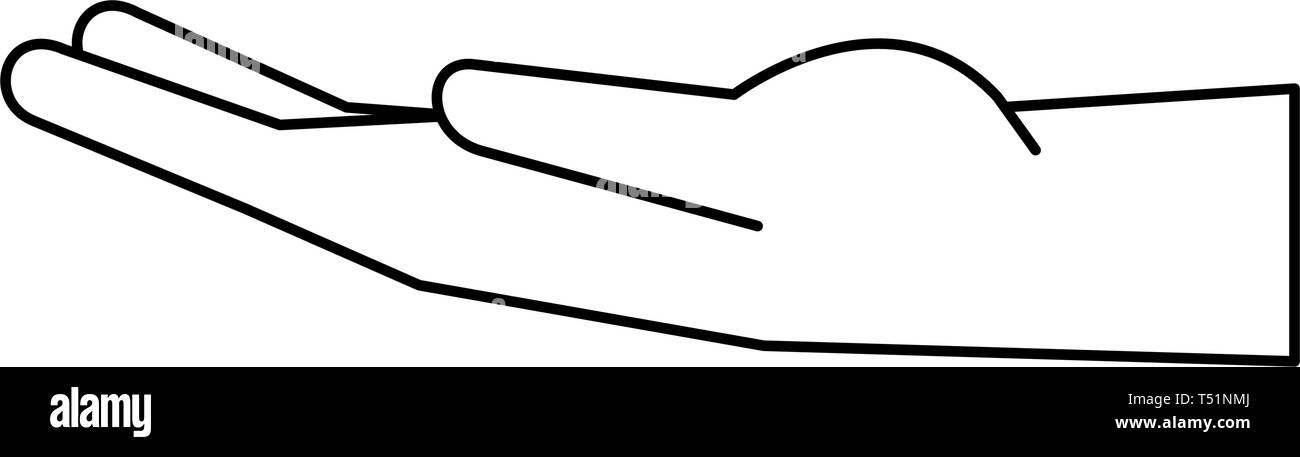 black hand open symbol in black and white Stock Vector Image & Art - Alamy