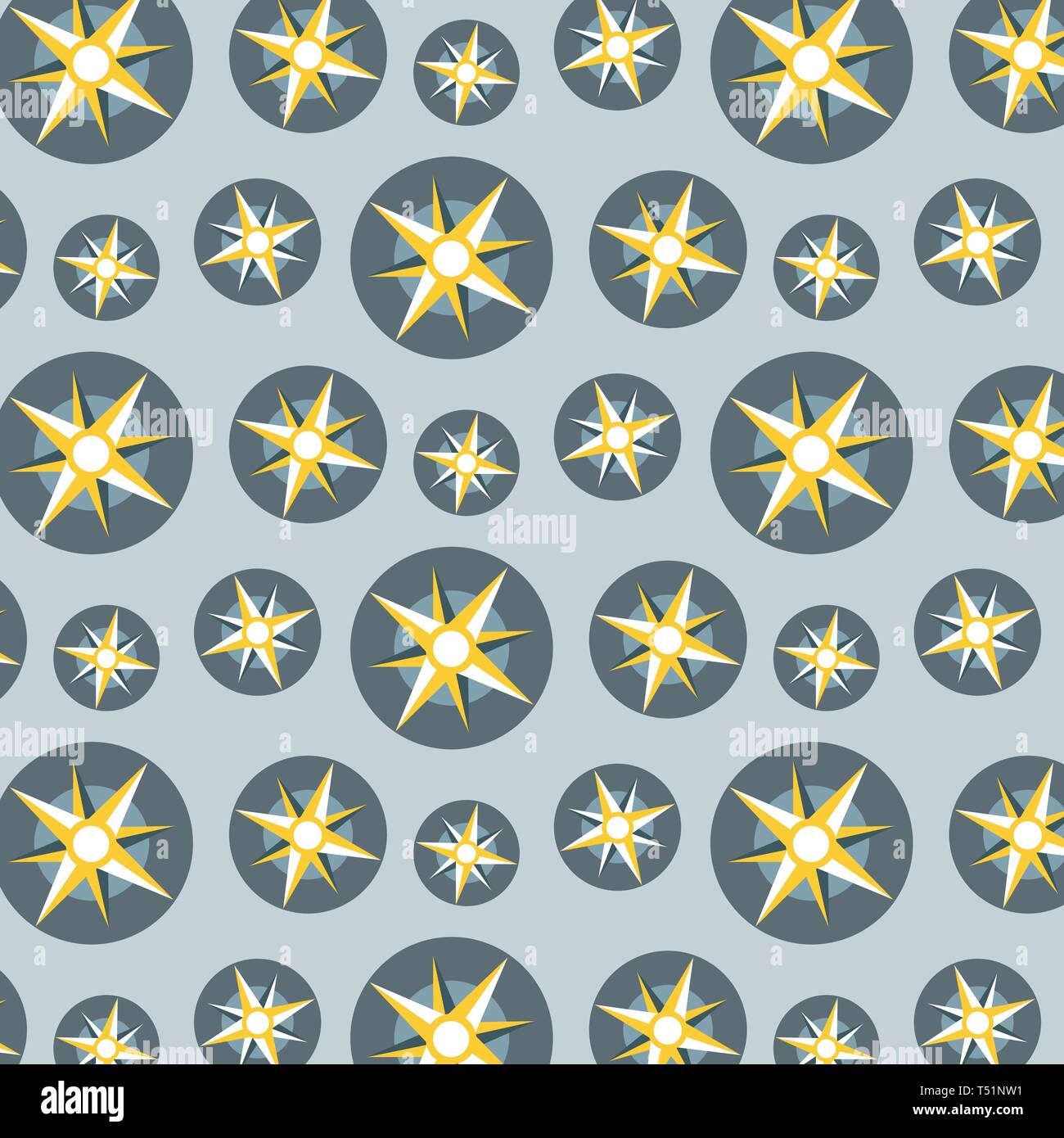 Compass vector pattern in gold color and gray background Stock Vector ...