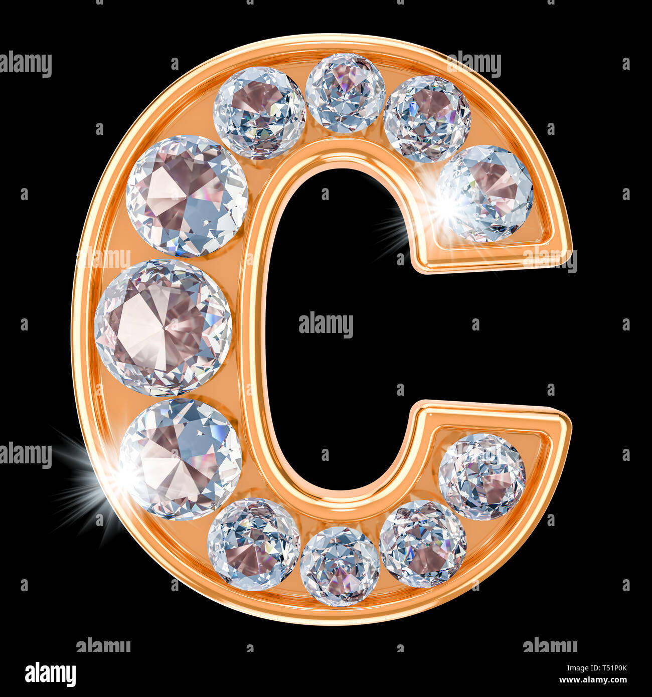 The Letter C In Diamonds