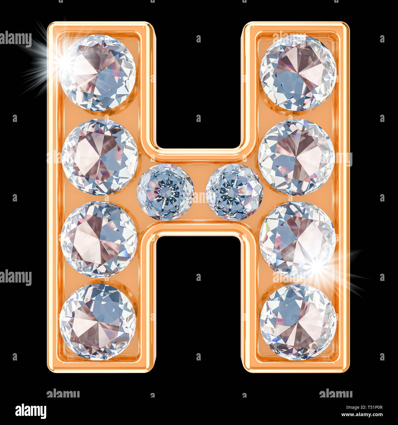 Alphabet H In Diamond