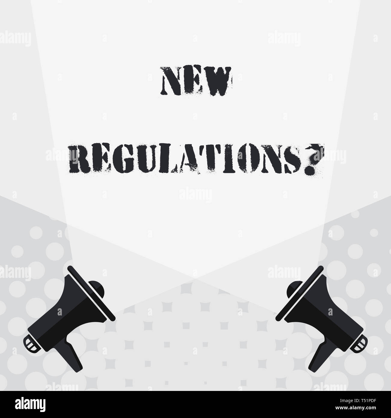 Text sign showing New Regulations Question. Business photo text rules ...