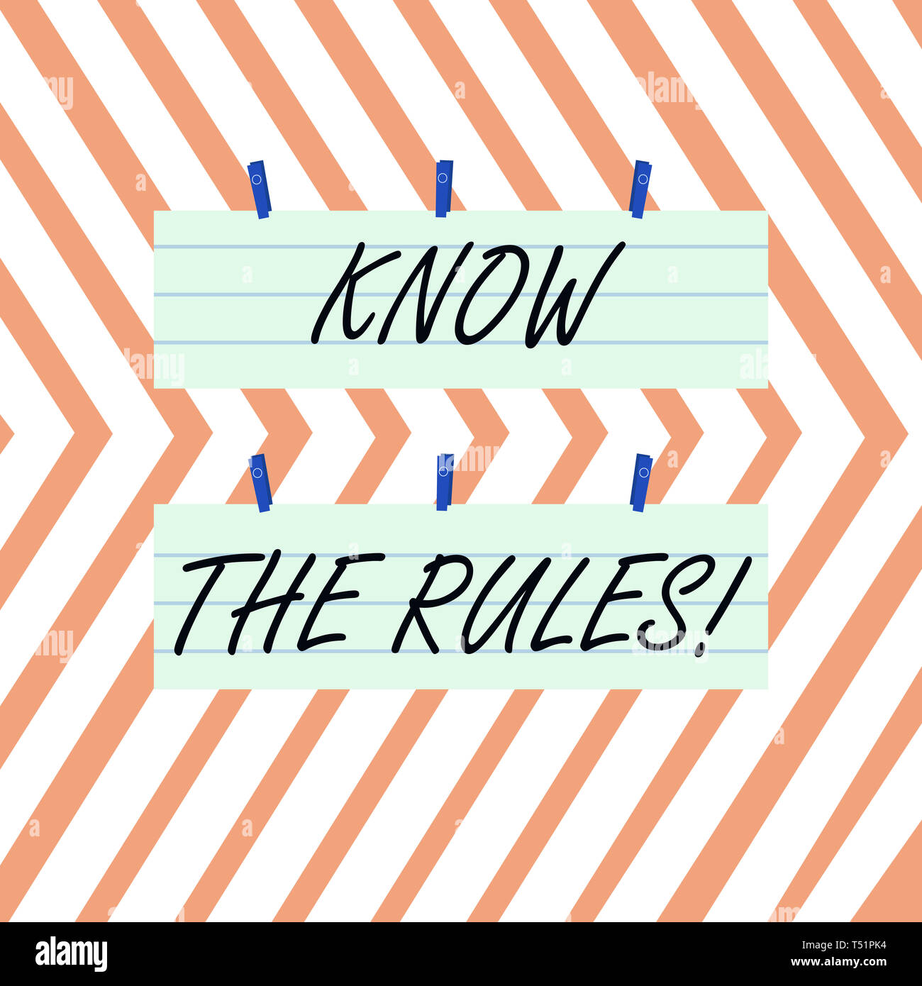 Writing note showing Know The Rules. Business concept for set explicit ...