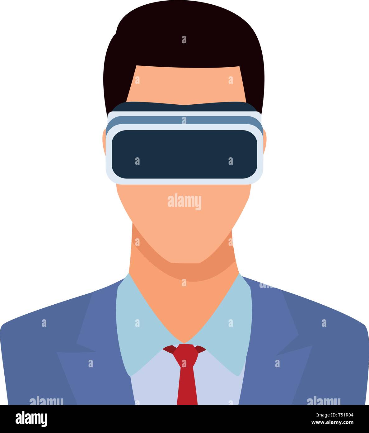 Portrait man wearing virtual reality Stock Vector Images - Alamy
