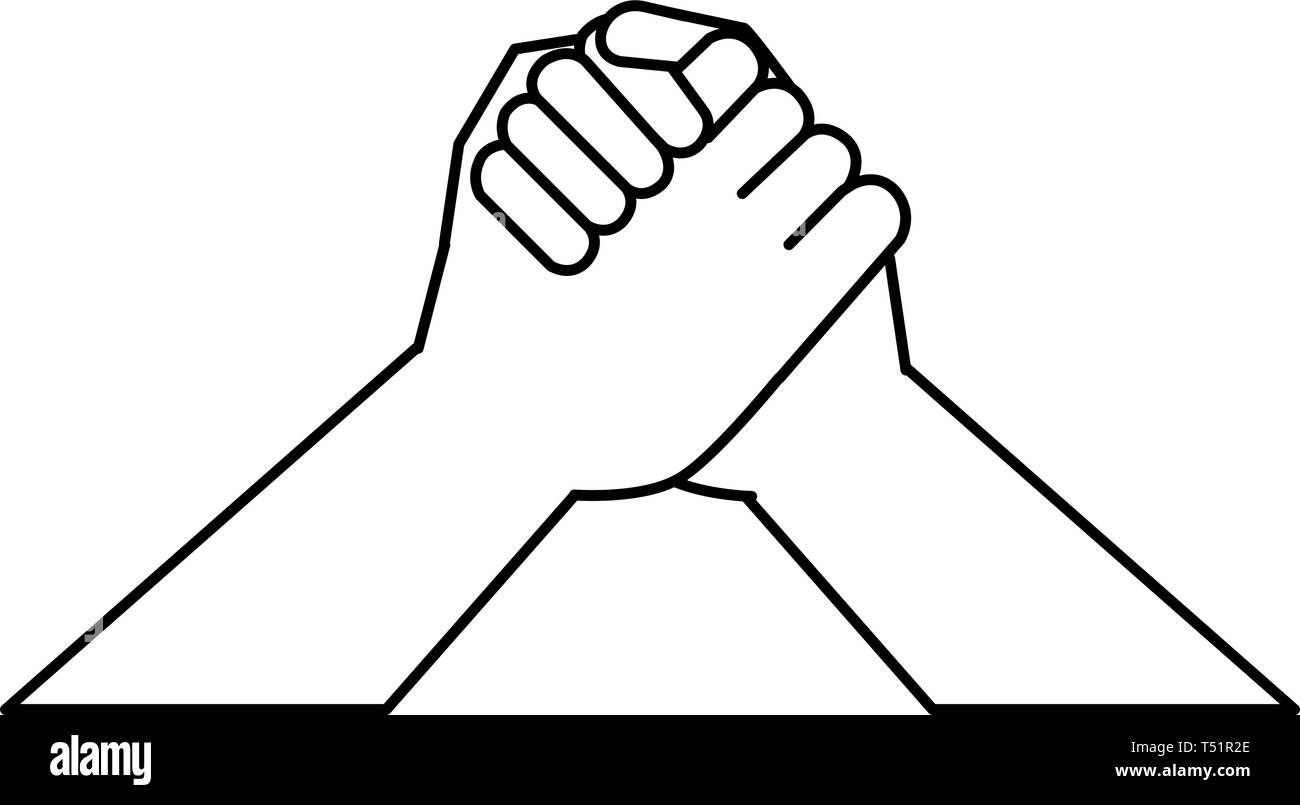 hands holding support symbol in black and white Stock Vector Image ...