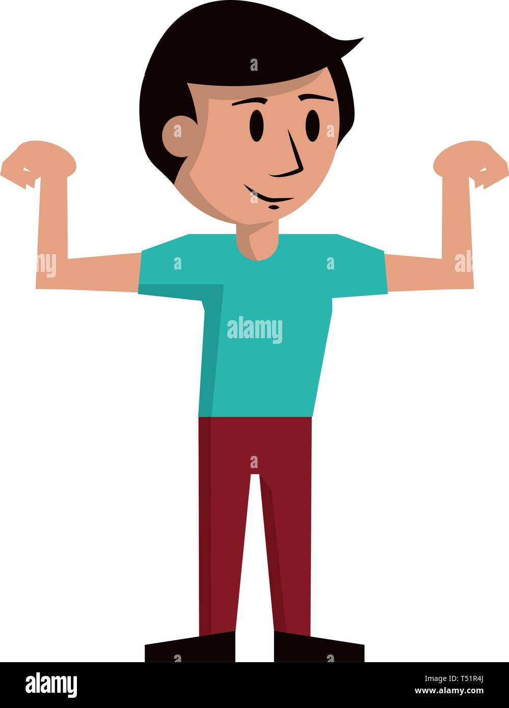 Young man flexing arms cartoon Stock Vector Image & Art - Alamy