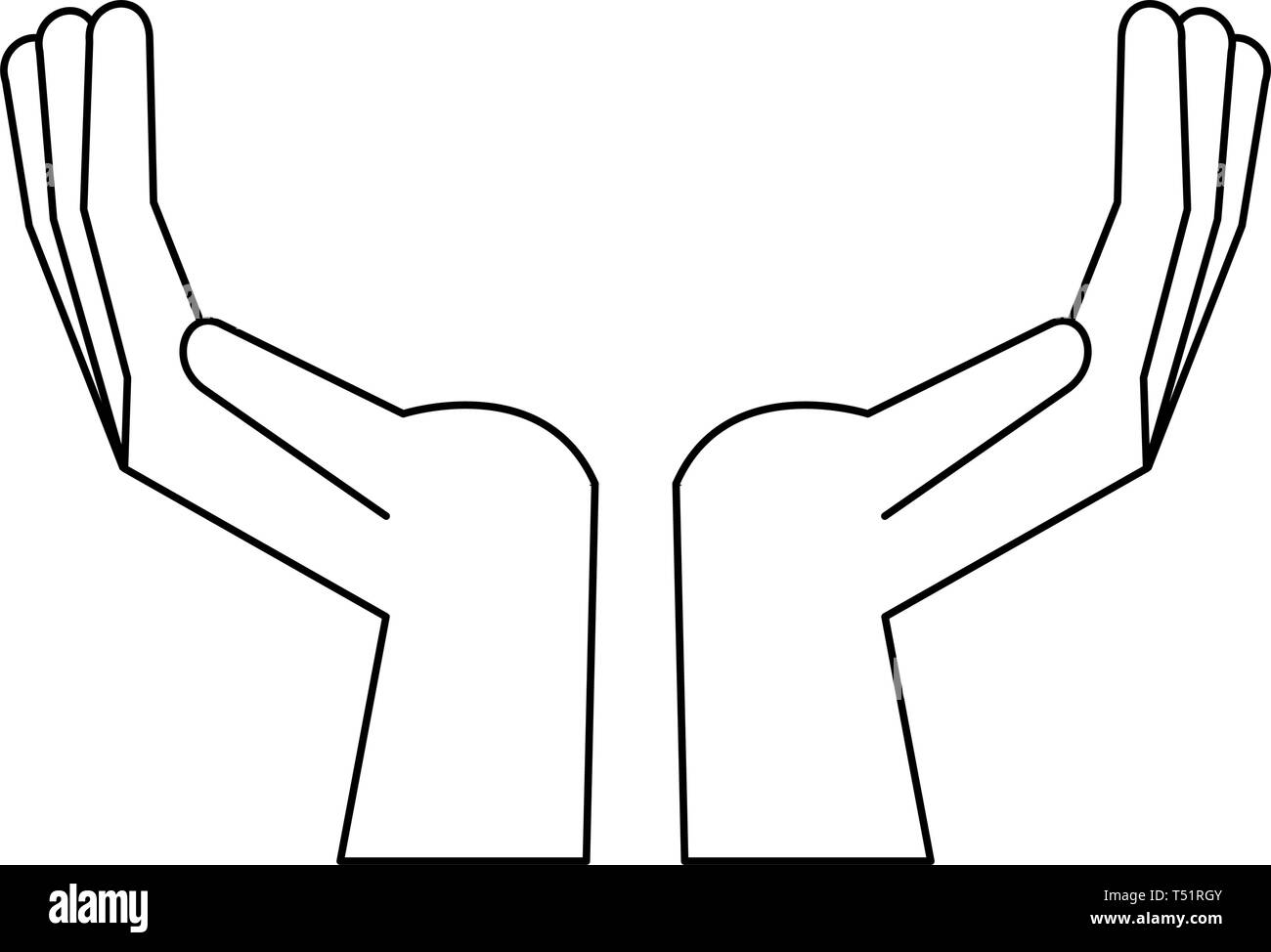 Black hands open symbol in black and white Stock Vector Image & Art - Alamy