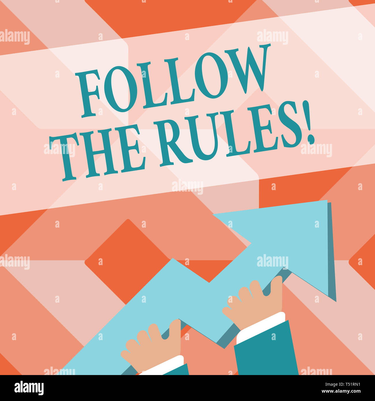 Writing note showing Follow The Rules. Business concept for go with ...