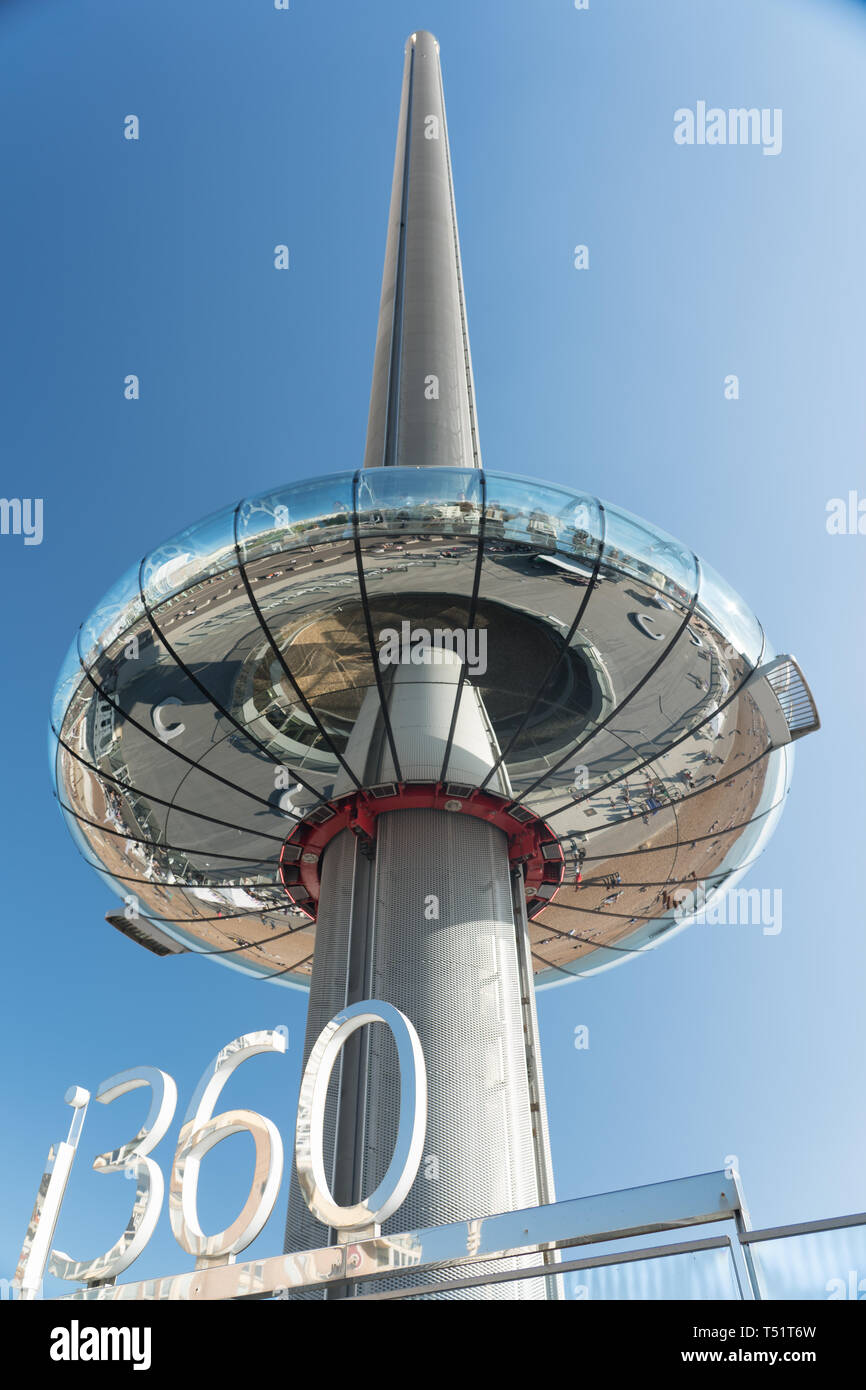 The i360 tower on Brighton beach at the start of the Easter weekend ...