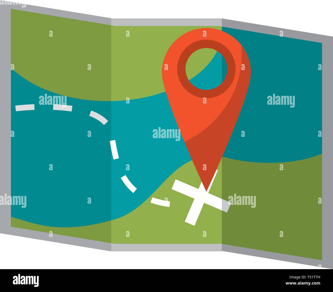 Map with location pin symbol Stock Vector Image & Art - Alamy