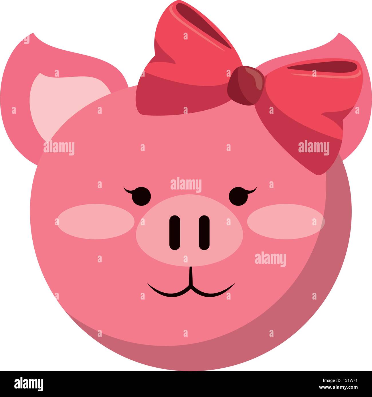 Pig cute animal head Stock Vector Image & Art - Alamy
