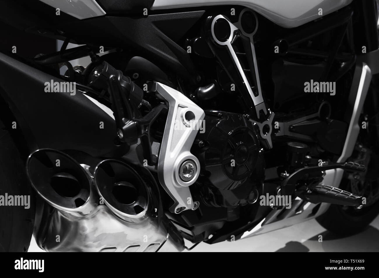 Luxury racing motorcycle engine, close up photo Stock Photo - Alamy