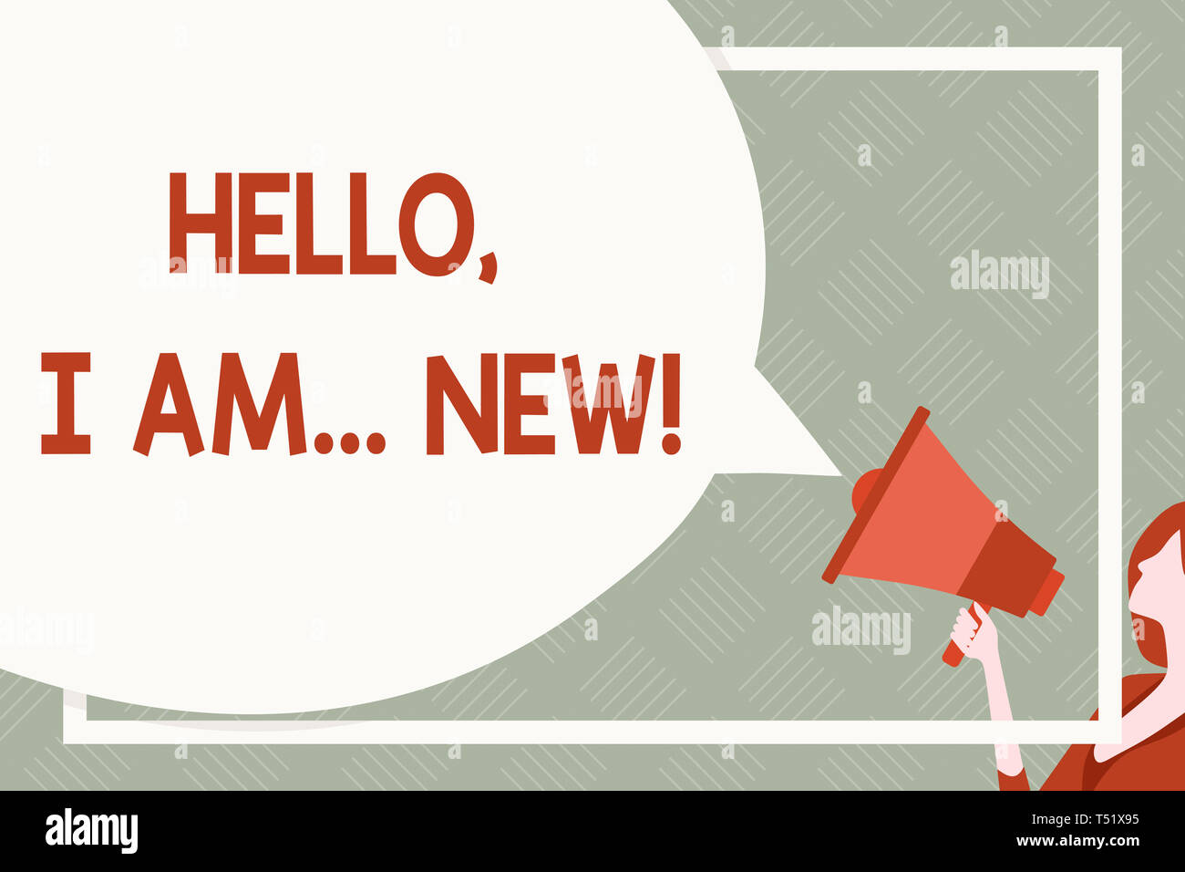 Text sign showing Hello I Am New. Business photo text used greeting or ...