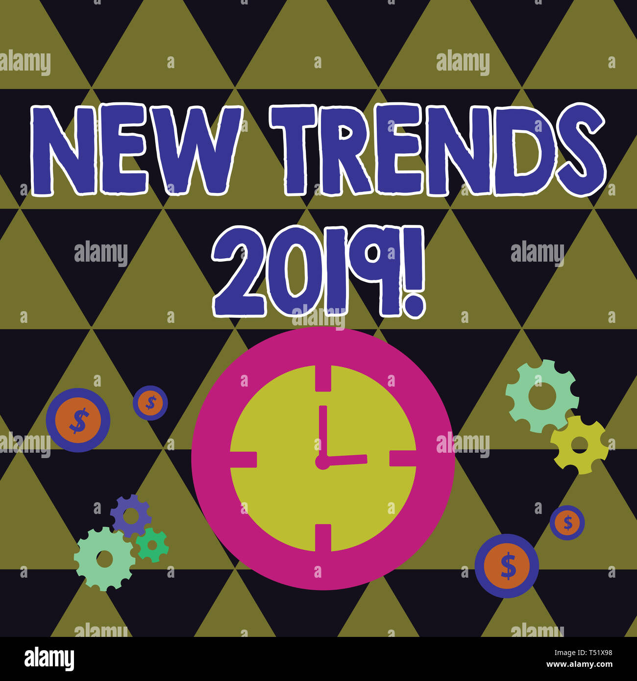 Writing note showing New Trends 2019. Business concept for general ...