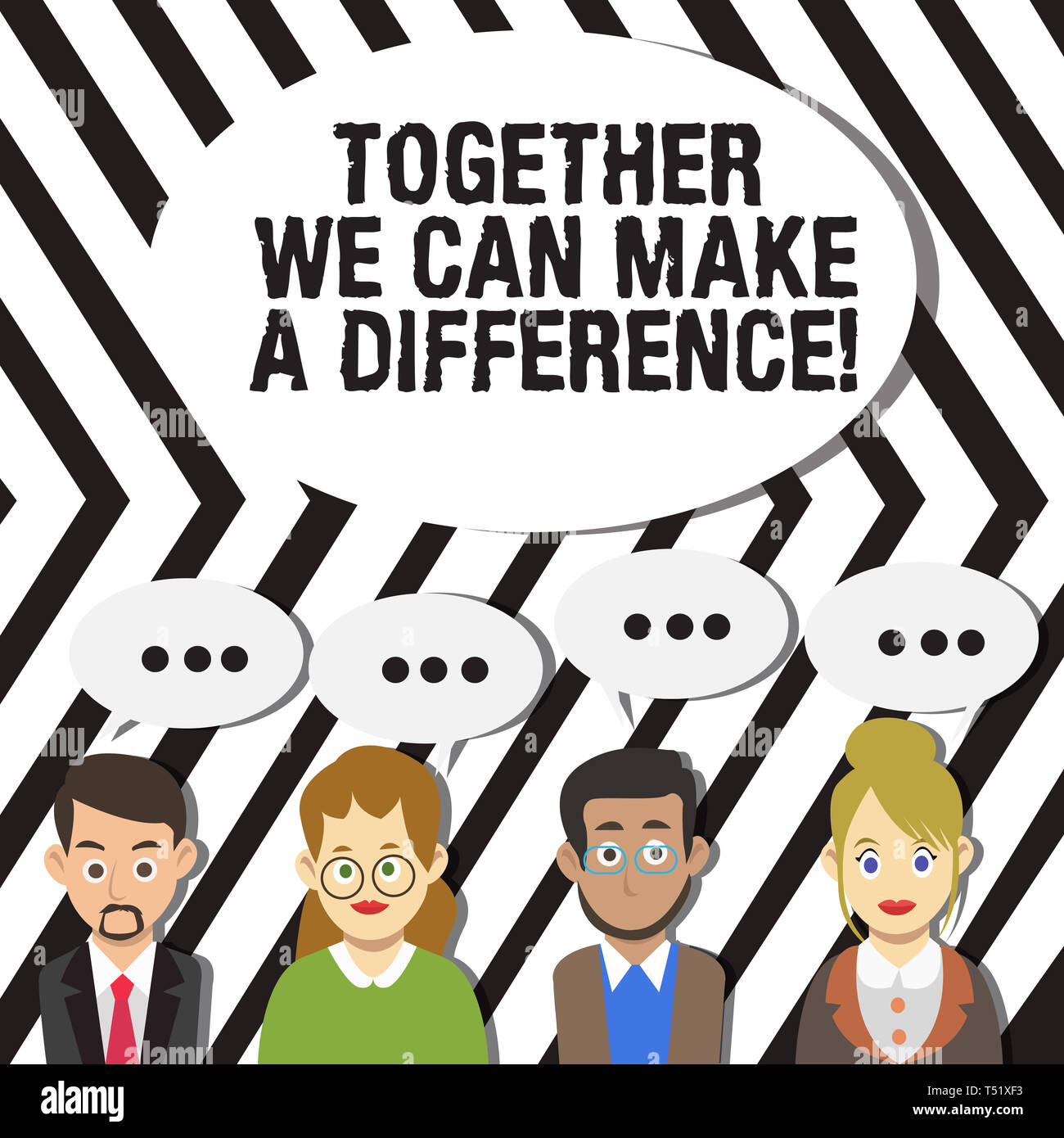 Handwriting text Together We Can Make A Difference. Conceptual photo be ...
