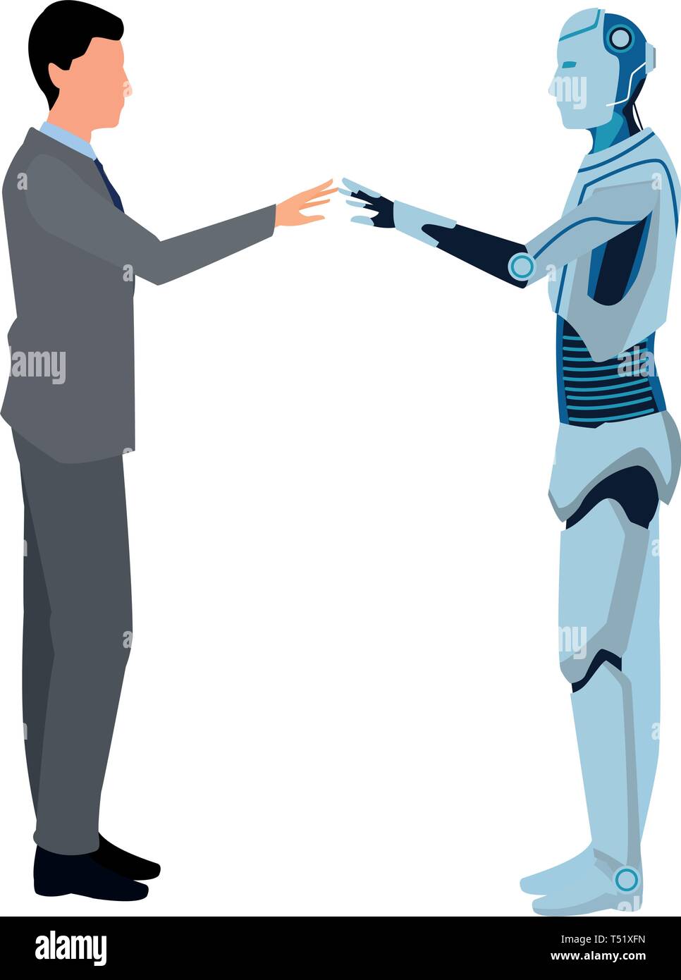 humanoid robot and businessman Stock Vector Image & Art - Alamy