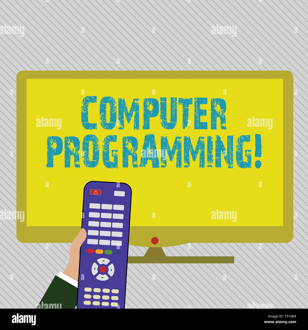 Text sign showing Computer Programming. Business photo text process that instructs a computer on ...