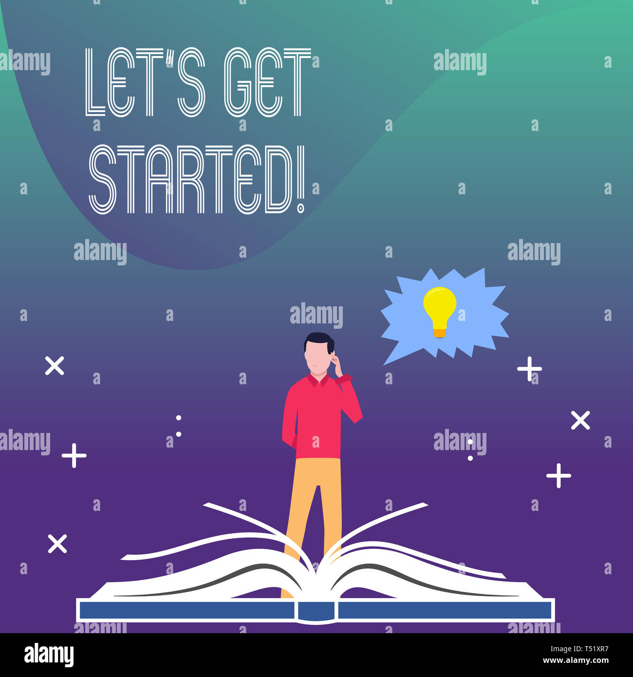 Writing note showing Let S Get Started. Business concept for ...
