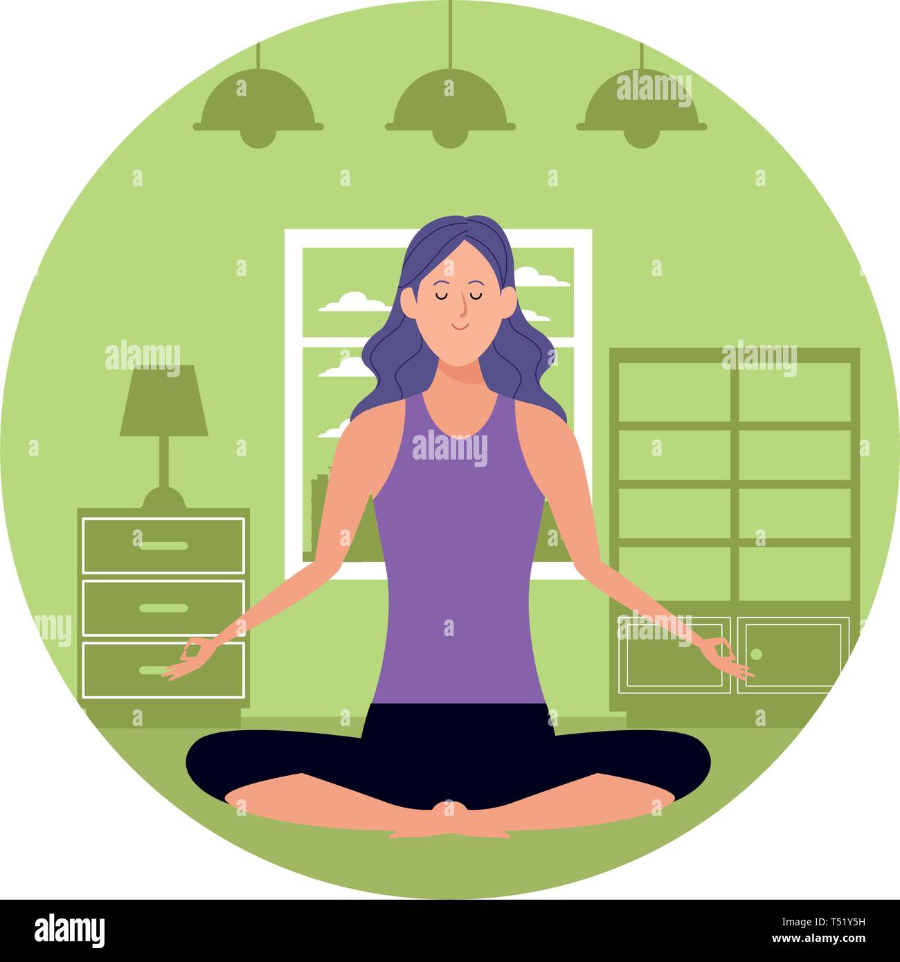 woman yoga pose round icon Stock Vector Image & Art - Alamy
