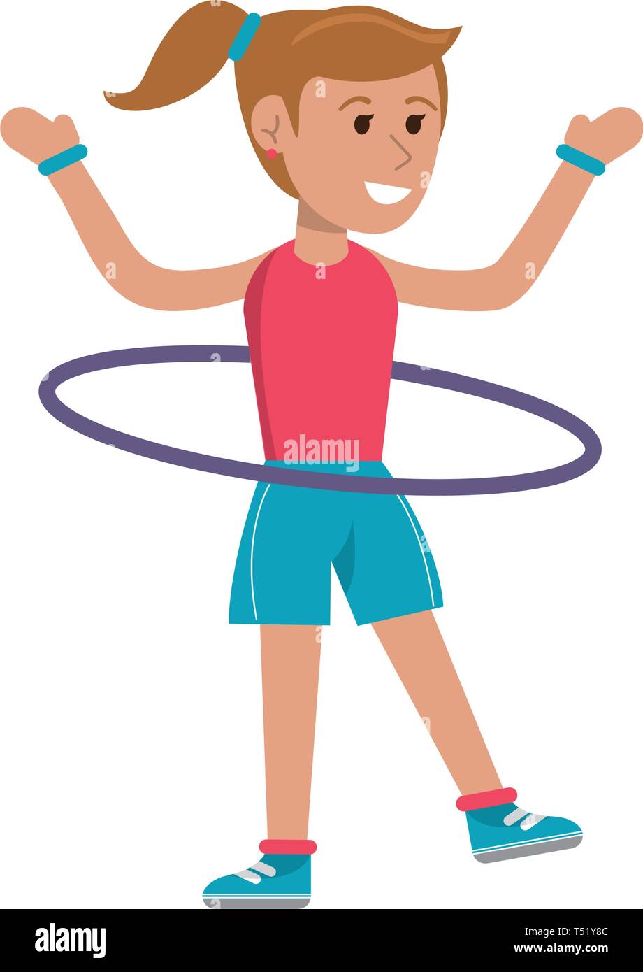 Woman with hula hoop cartoon Stock Vector Image & Art - Alamy